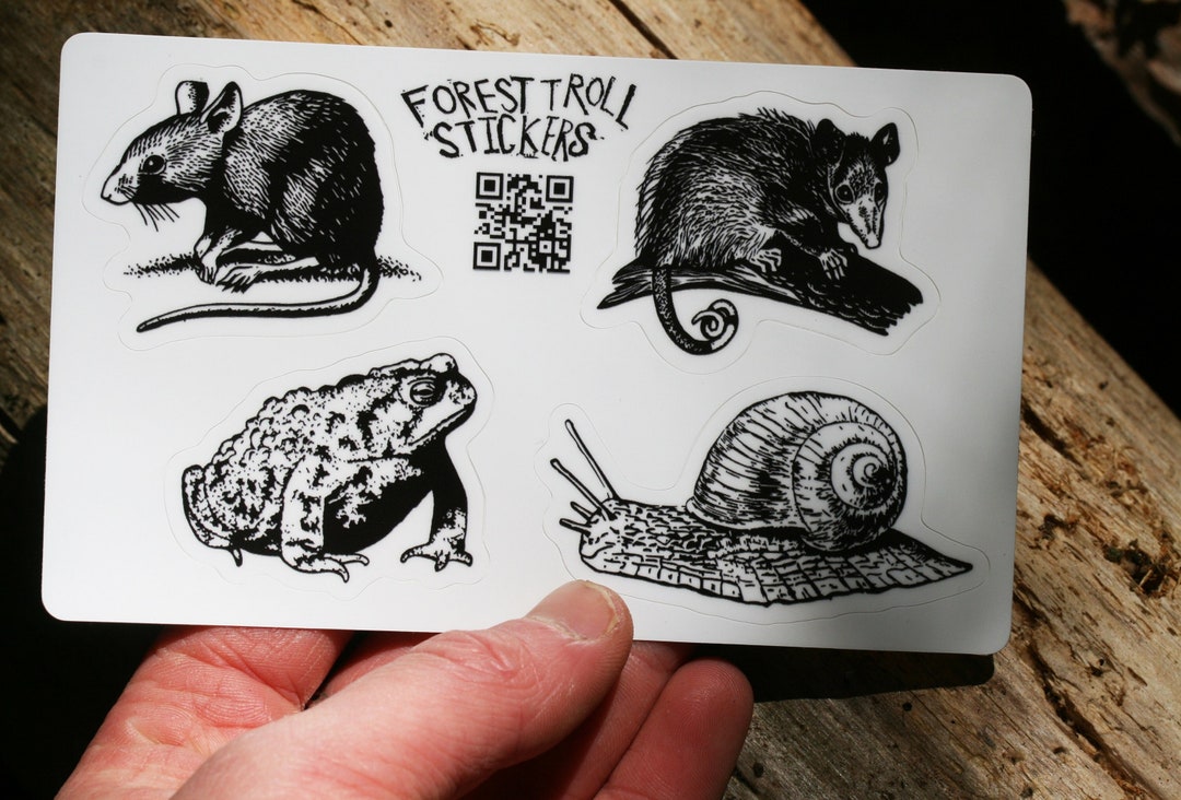 Sticker Sheet Creature Feature Weatherproof Vinyl Snail Rat Mouse ...