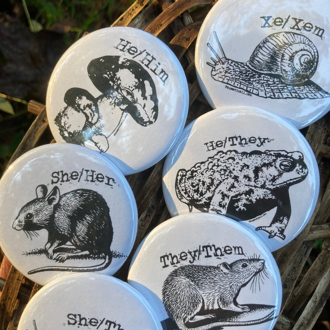 Pronoun Pins! He She They and Neopronouns! Big Pins 2.25 Inch! Pride ...