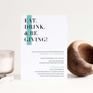 Fundraiser Party Invitations | Gala Invitations | Charity Event | Eat ...