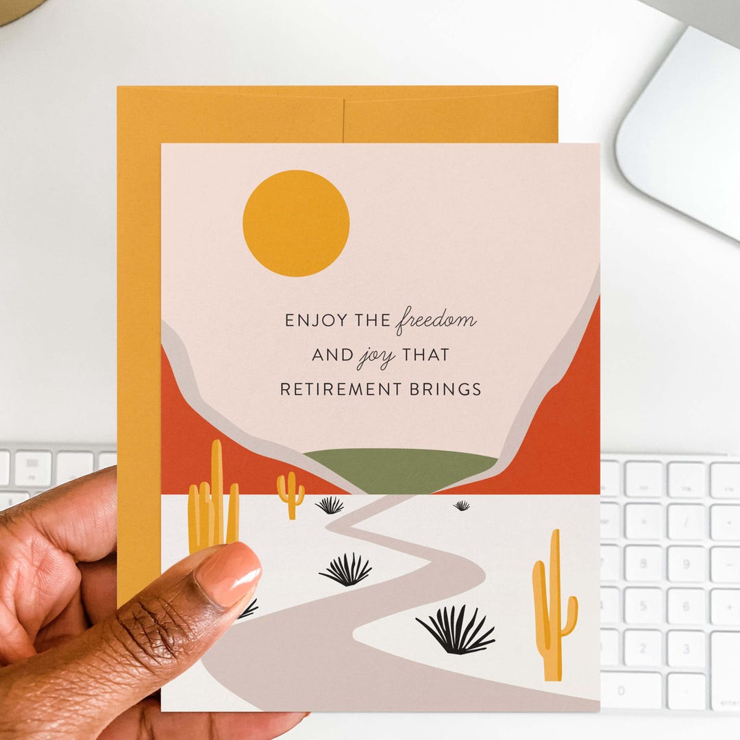 Desert Retirement Card | Freedom & Joy Greeting Card - Etsy