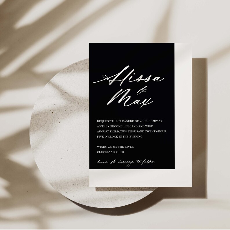 Color Block + Geometric Wedding Invitation Set | Modern Wedding Invite ...
