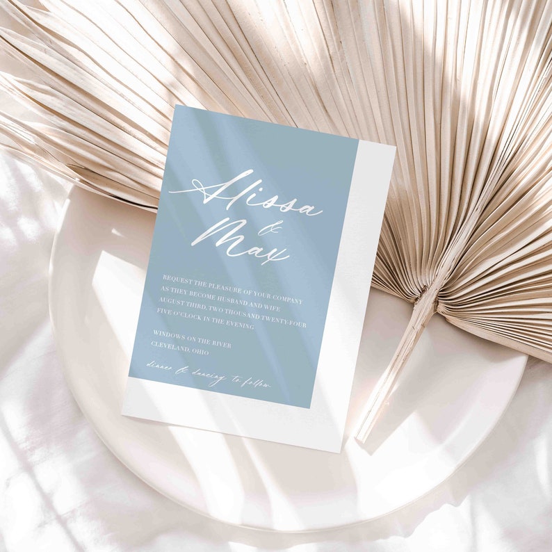 Color Block + Geometric Wedding Invitation Set | Modern Wedding Invite ...