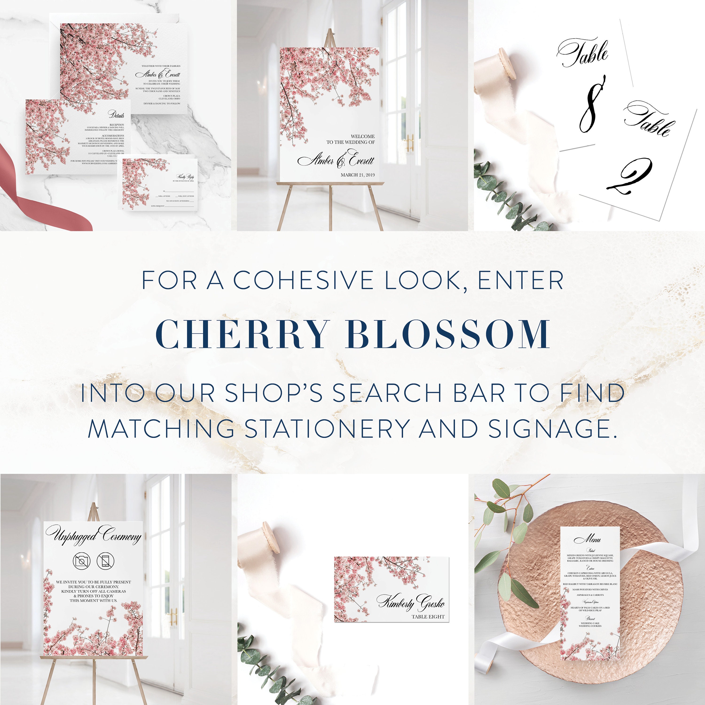 Cherry Blossom Welcome Sign Printable - Etsy Canada