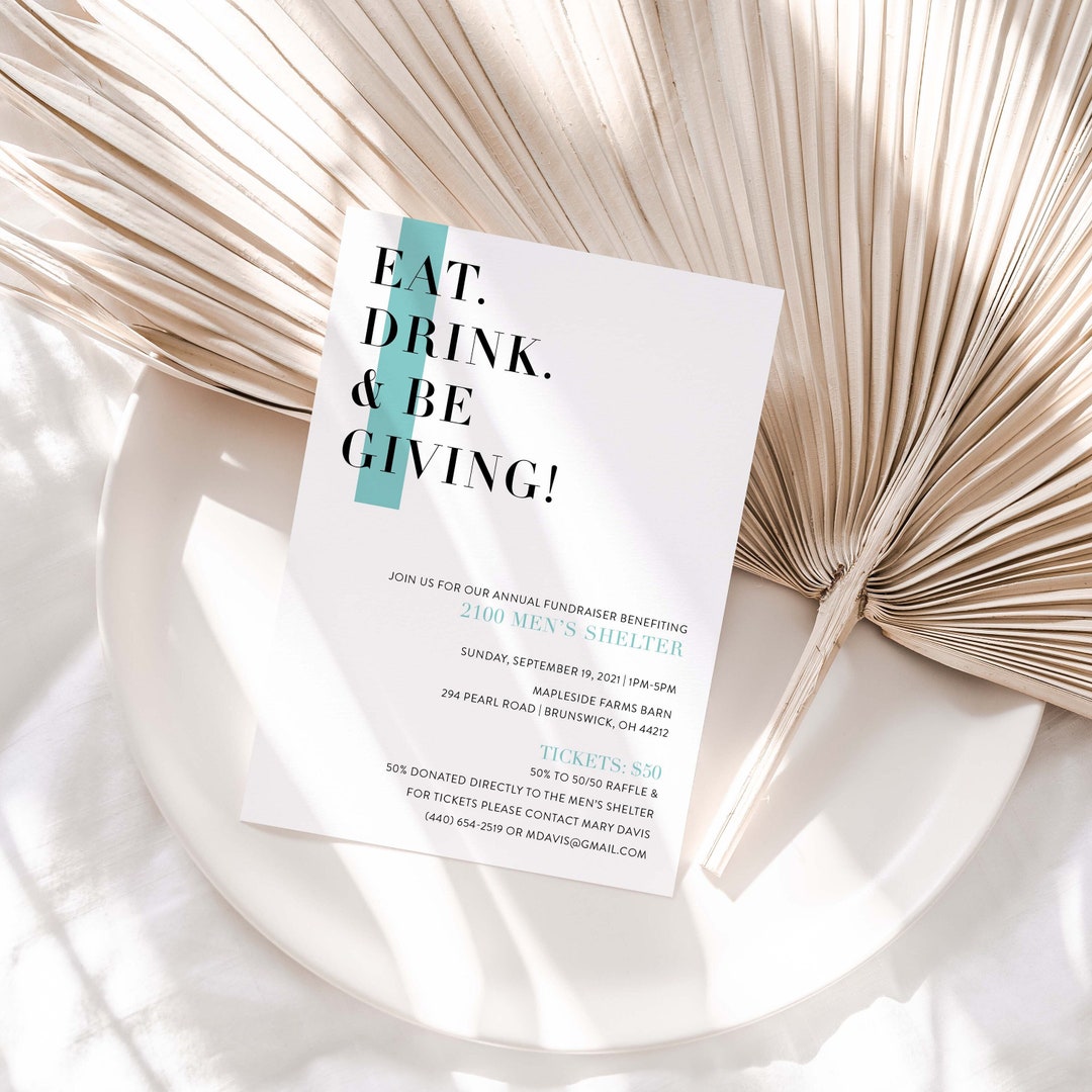 Fundraiser Party Invitations | Gala Invitations | Charity Event | Eat ...