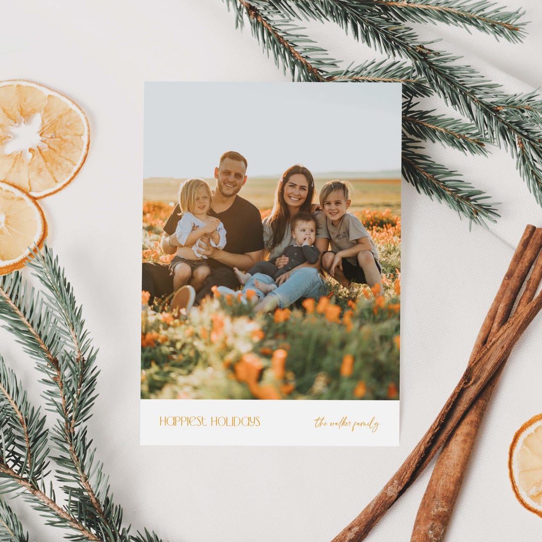 Custom Photo Holiday Card | Family Photo Christmas Card | Happiest ...