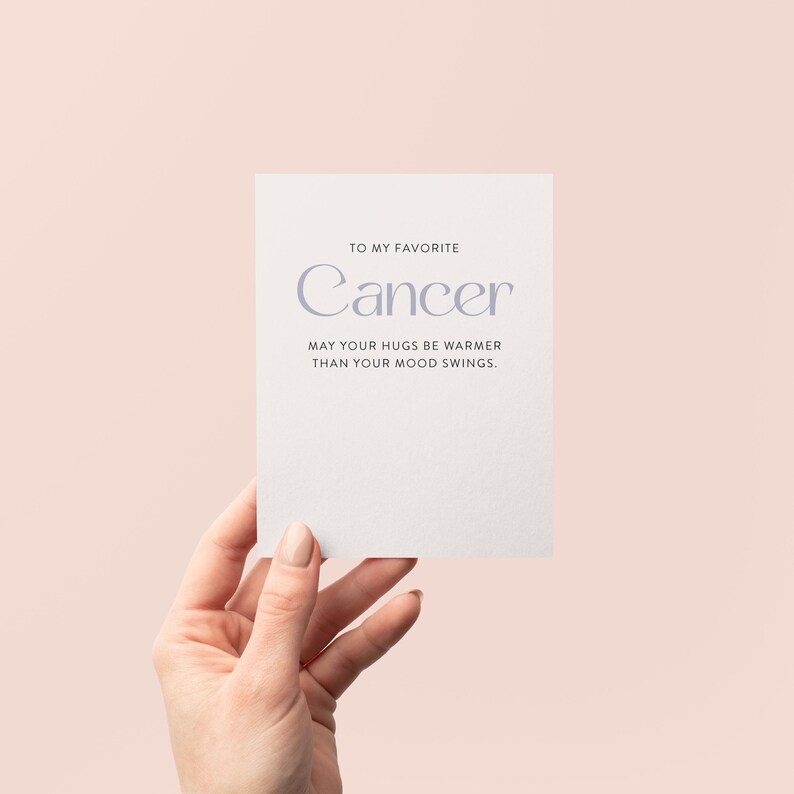 Cancer Zodiac Birthday Card | Funny Birthday Card | Astrology Birthday ...
