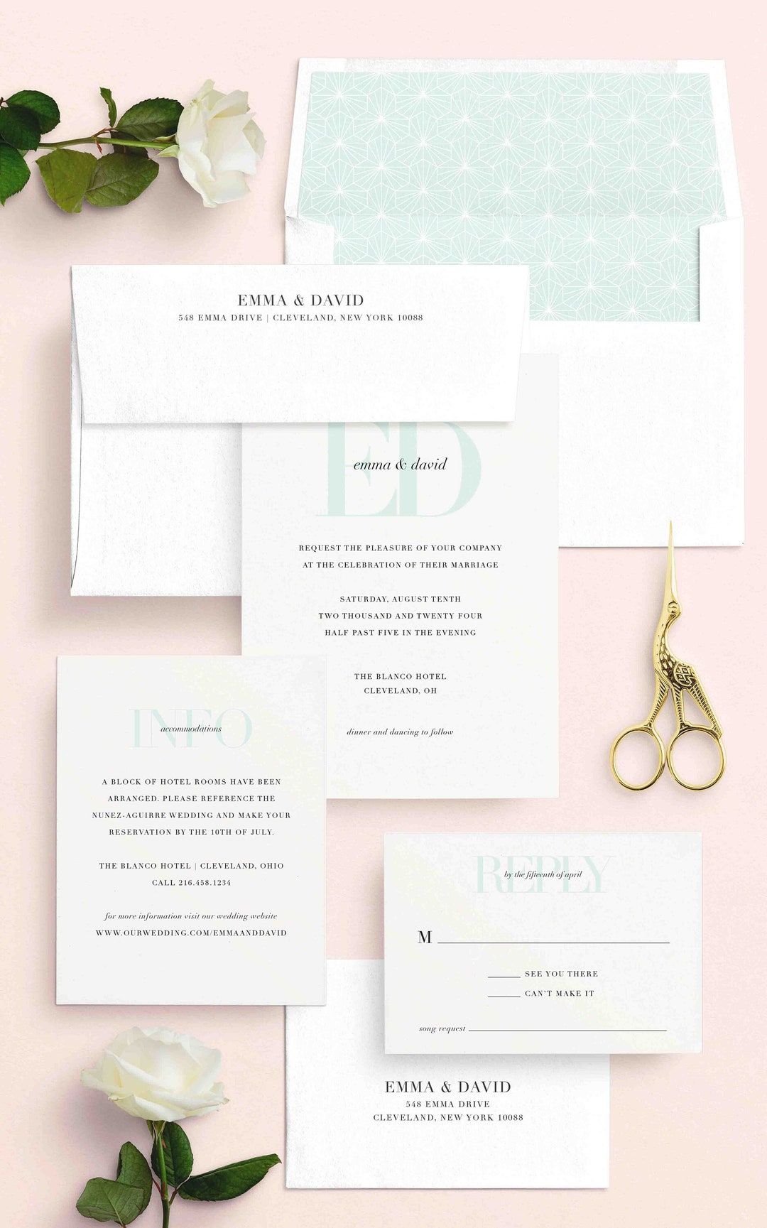 Modern + Minimalist Wedding Invitations | Classy Wedding Invite ...