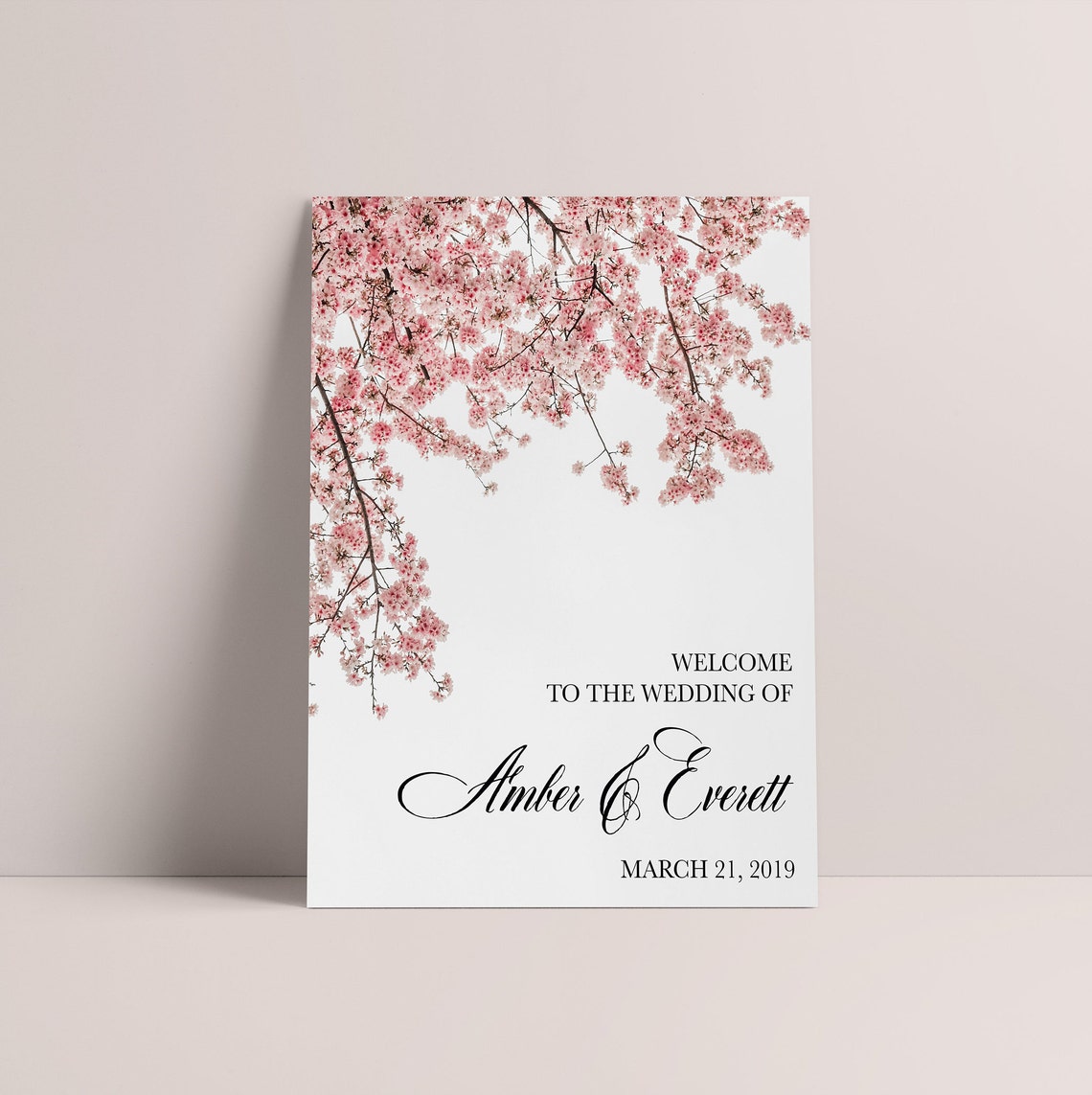 Cherry Blossom Welcome Sign Printable | Etsy Canada