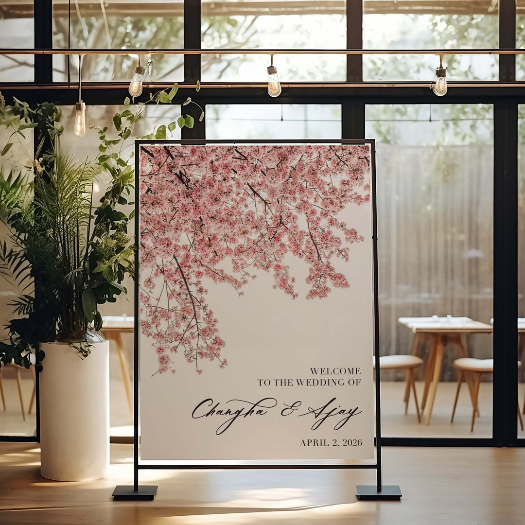 Cherry Blossom Welcome Sign Cherry Blossom Party Sweet Sixteen Wedding ...