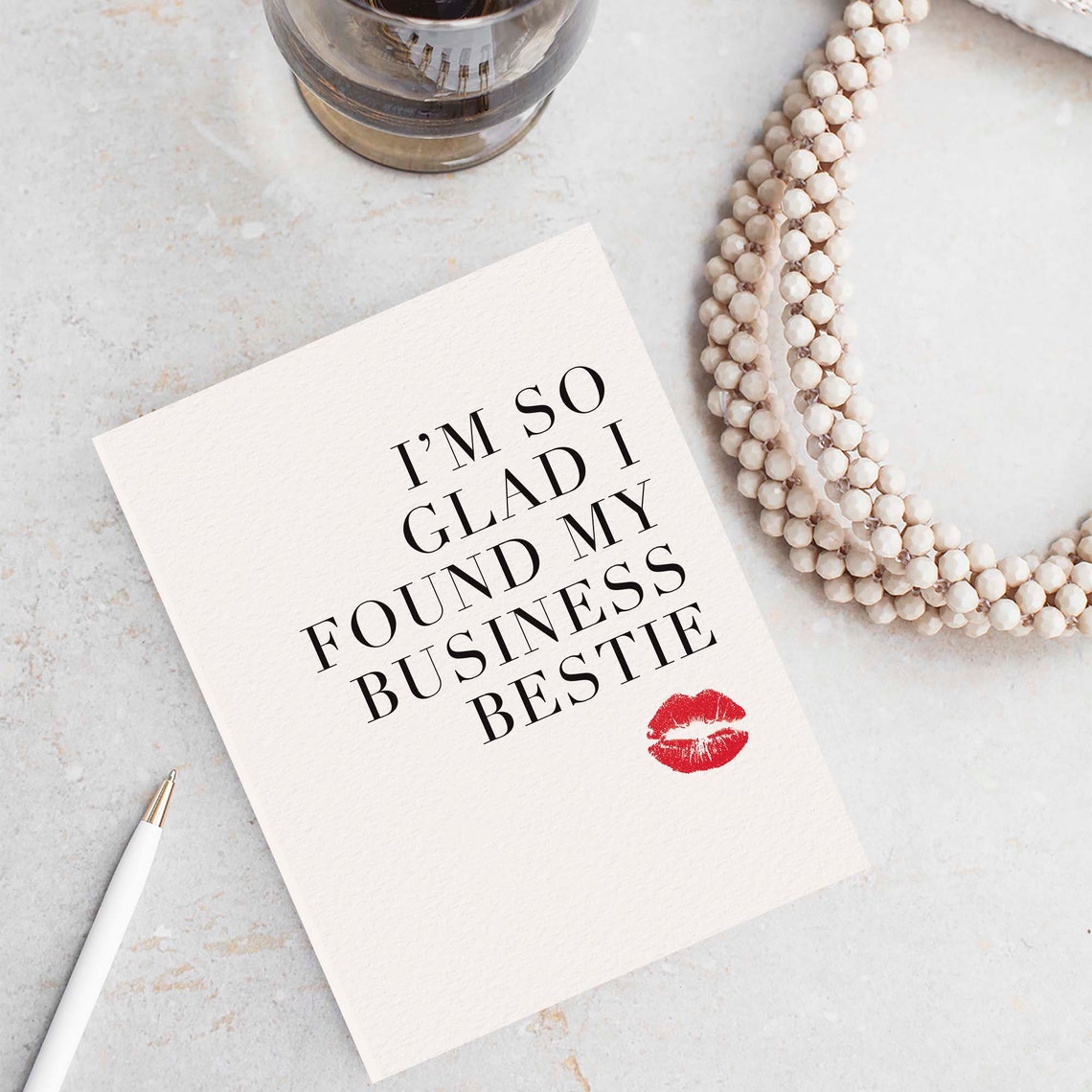 Cute Card for Co-worker Card for Her Business Bestie Networking Card ...