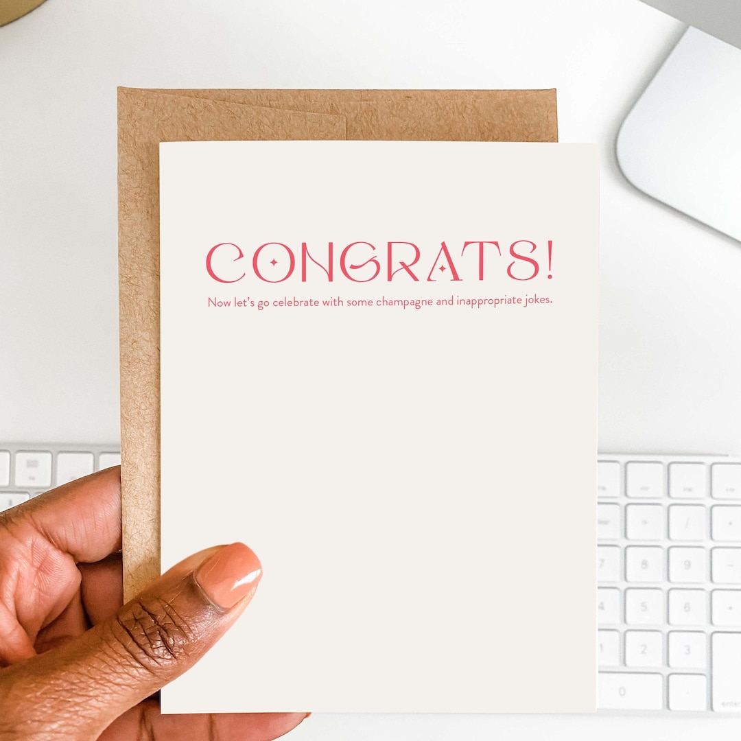 Champagne + Jokes Congratulations Greeting Card | Funny Congratulations ...