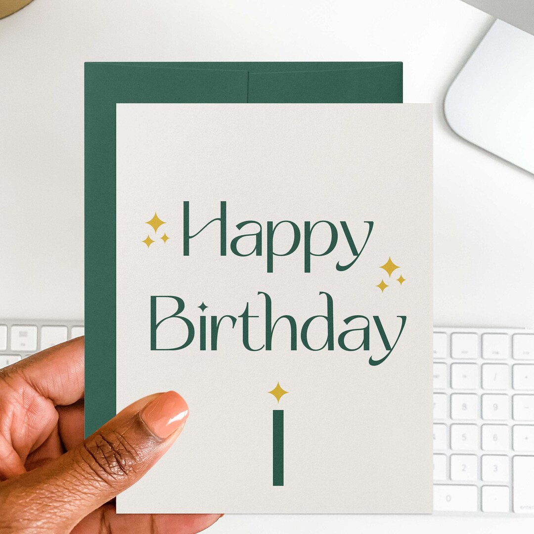 Green Happy Birthday Greeting Card | Birthday Card for Him | Birthday ...