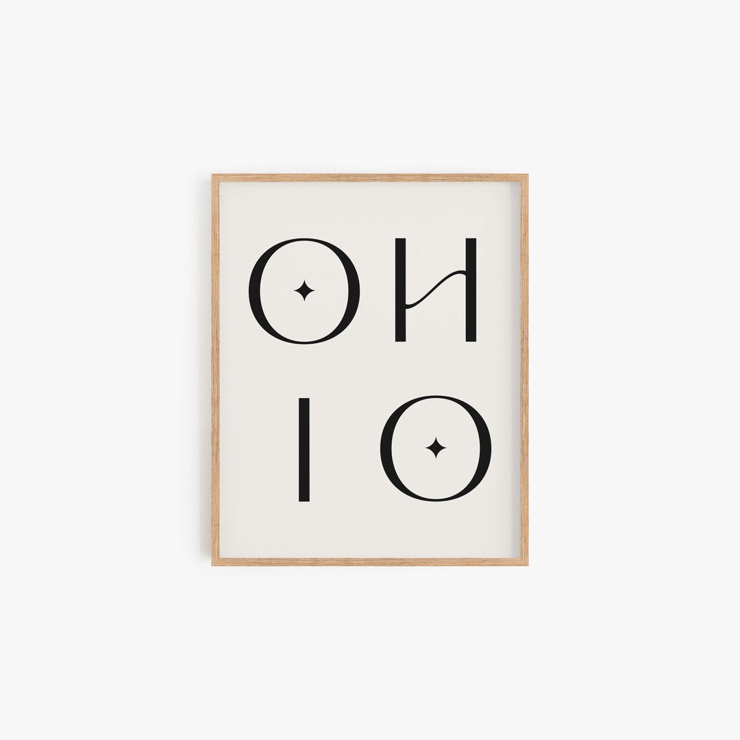 Ohio Art Print | Ohio Wall Decor | Minimalist Ohio Art | Modern Ohio ...