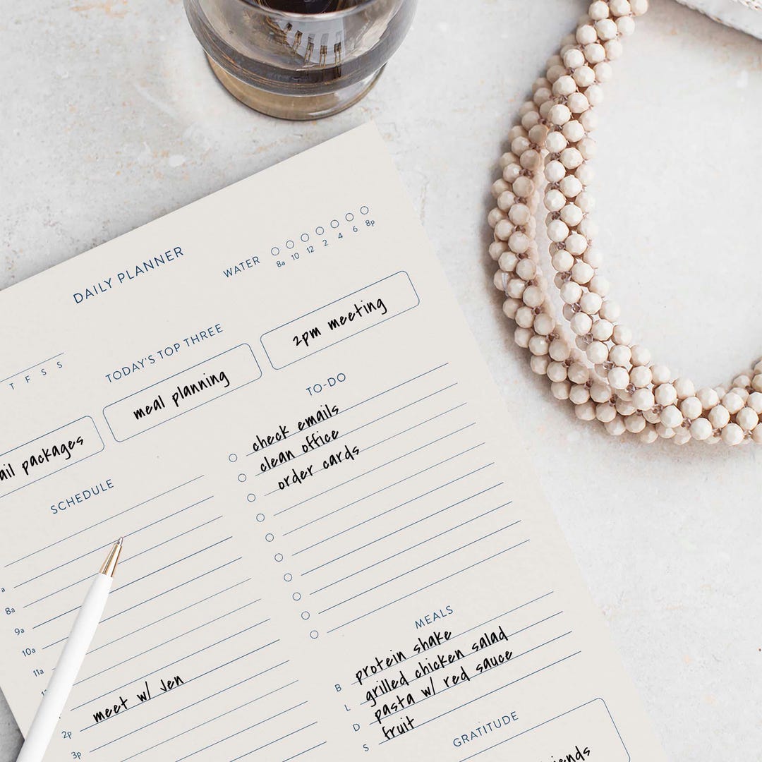 Minimalist Daily Planner Notepad | Undated Organizer, To-do List - Etsy