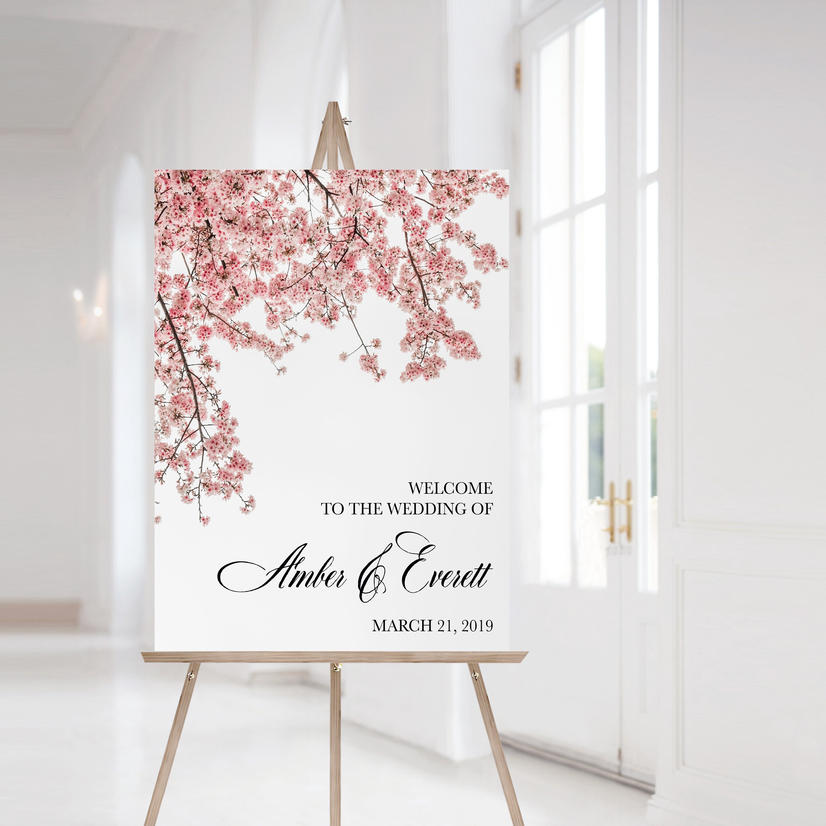 Cherry Blossom Welcome Sign Printable | Etsy Canada