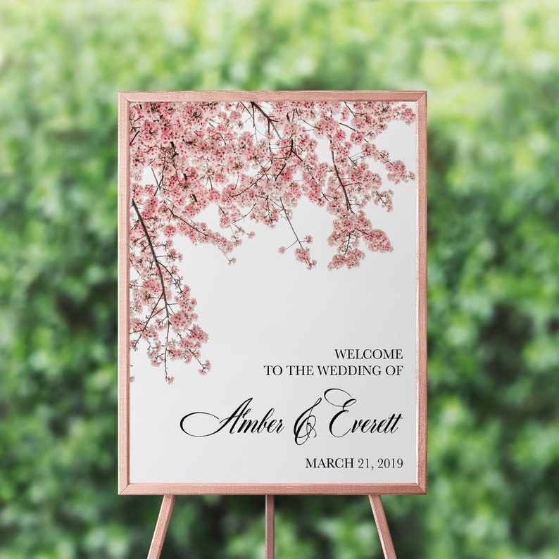 Cherry Blossom Welcome Sign Printable | Etsy Canada