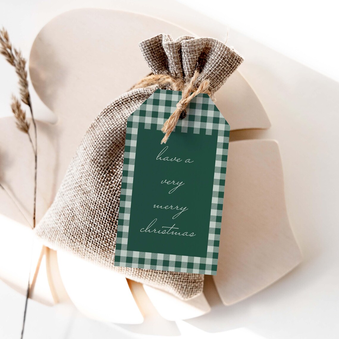 Green Plaid Christmas Gift Tags | Vintage Holiday Tags - Etsy