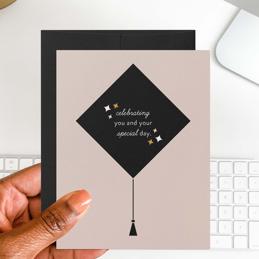 Grad Cap Greeting Card | Modern Congratulations Card | Graduation Card ...