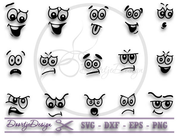 Svg Face Vector Files For Cricut Smiling Faces Cutting Files Etsy