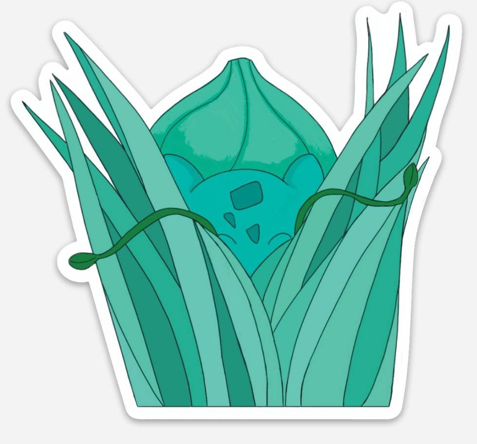 Bulbasaur in the Tall Grass Sticker - Etsy