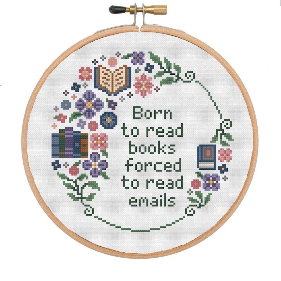 Born to Read Books - Vintage Colors | Cross Stitch Pattern | Book Lover ...