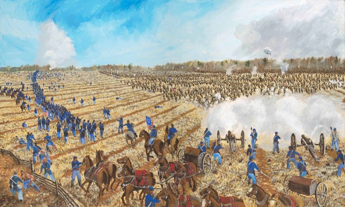 Civil War Artcounterattack, Battle of Prairie Grove, Arkansas 17 X 28.3 ...