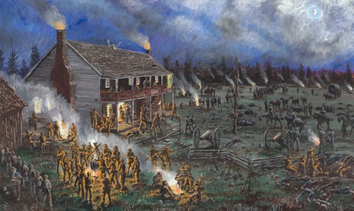 Civil War Artnightfallbattle of Pea Ridge, Arkansas 17 X 28.3 Image ...
