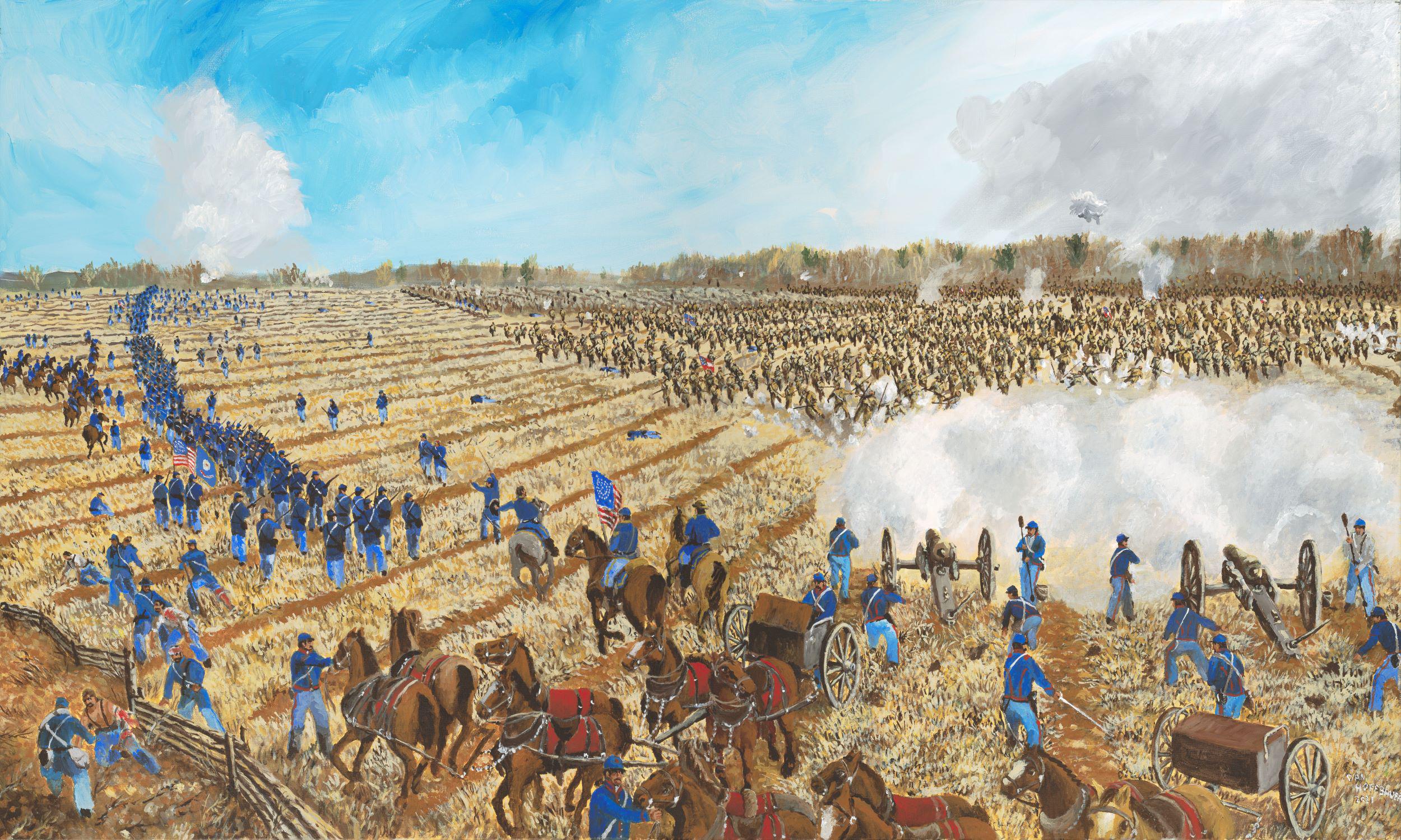 Original Artcivil War Battle Visualizationbattle of Prairie Grove ...