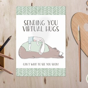 Virtual Hugs Love Card, Quarantine Isolation Pandemic Card, Social ...