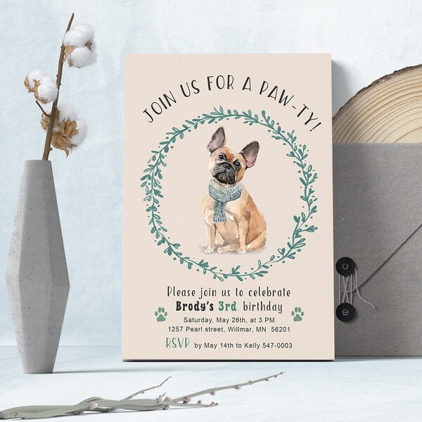 French Birthday Digital Invitation - Etsy