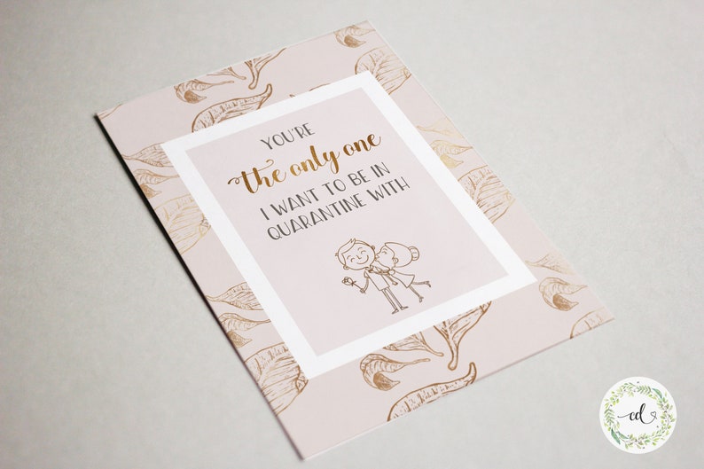 Quarantine Love Covid Pandemic Isolation Card Stay Home Stay - Etsy