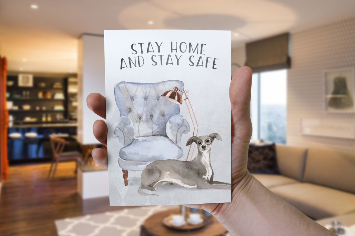 Stay Home Stay Safe Card Social Distance Card Stay at Home | Etsy