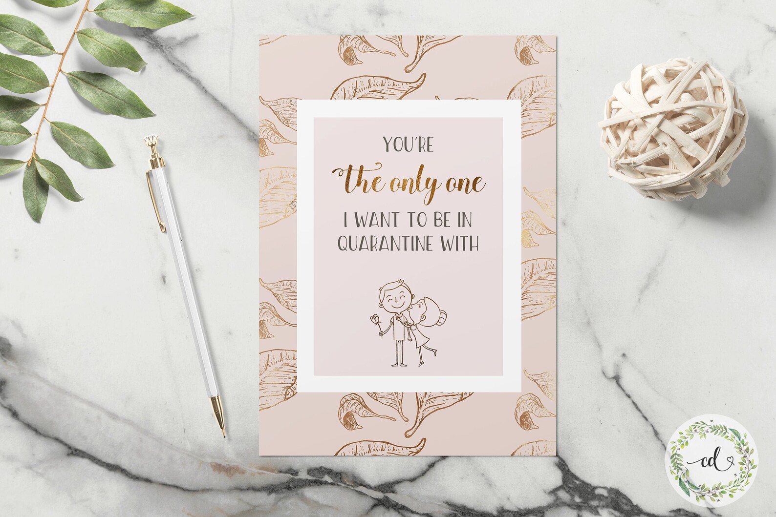 Quarantine Love Covid Pandemic Isolation Card Stay Home Stay - Etsy