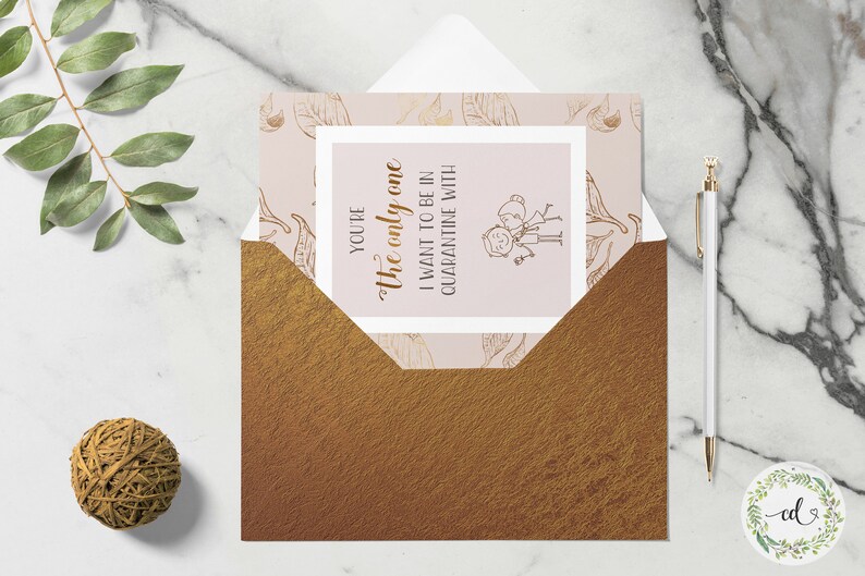 Quarantine Love Covid Pandemic Isolation Card Stay Home Stay - Etsy