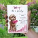 Brown Cockapoo Dog Birthday Party Invitation Card Watercolor - Etsy