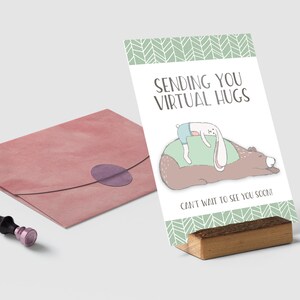 Virtual Hugs Love Card, Quarantine Isolation Pandemic Card, Social ...