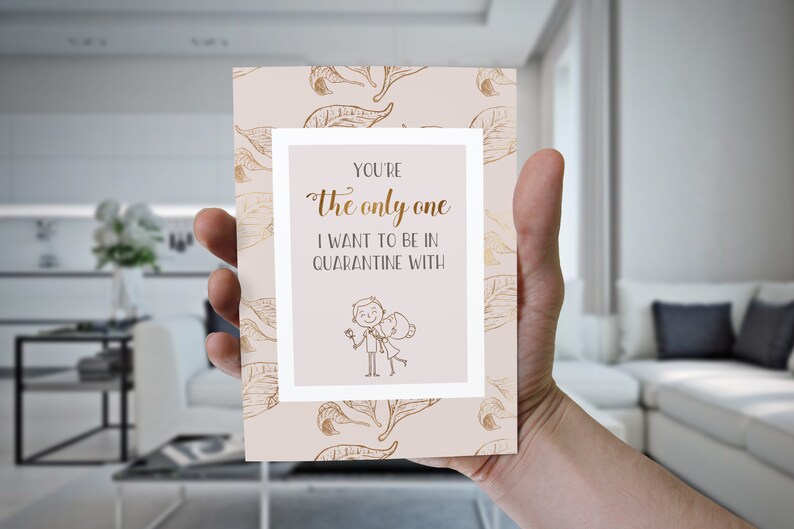 Quarantine Love Covid Pandemic Isolation Card Stay Home Stay - Etsy