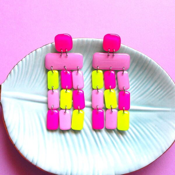 Neon Earrings - Etsy