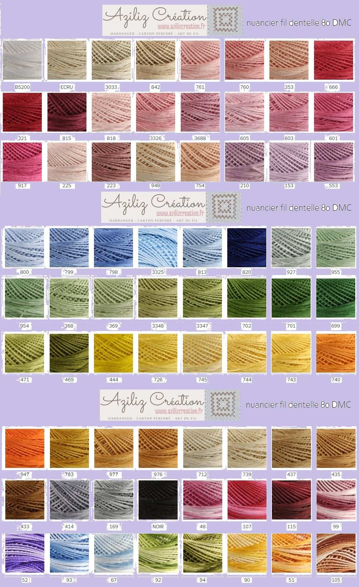 DMC: Lace Yarn 80 60 Plain Colors - Etsy