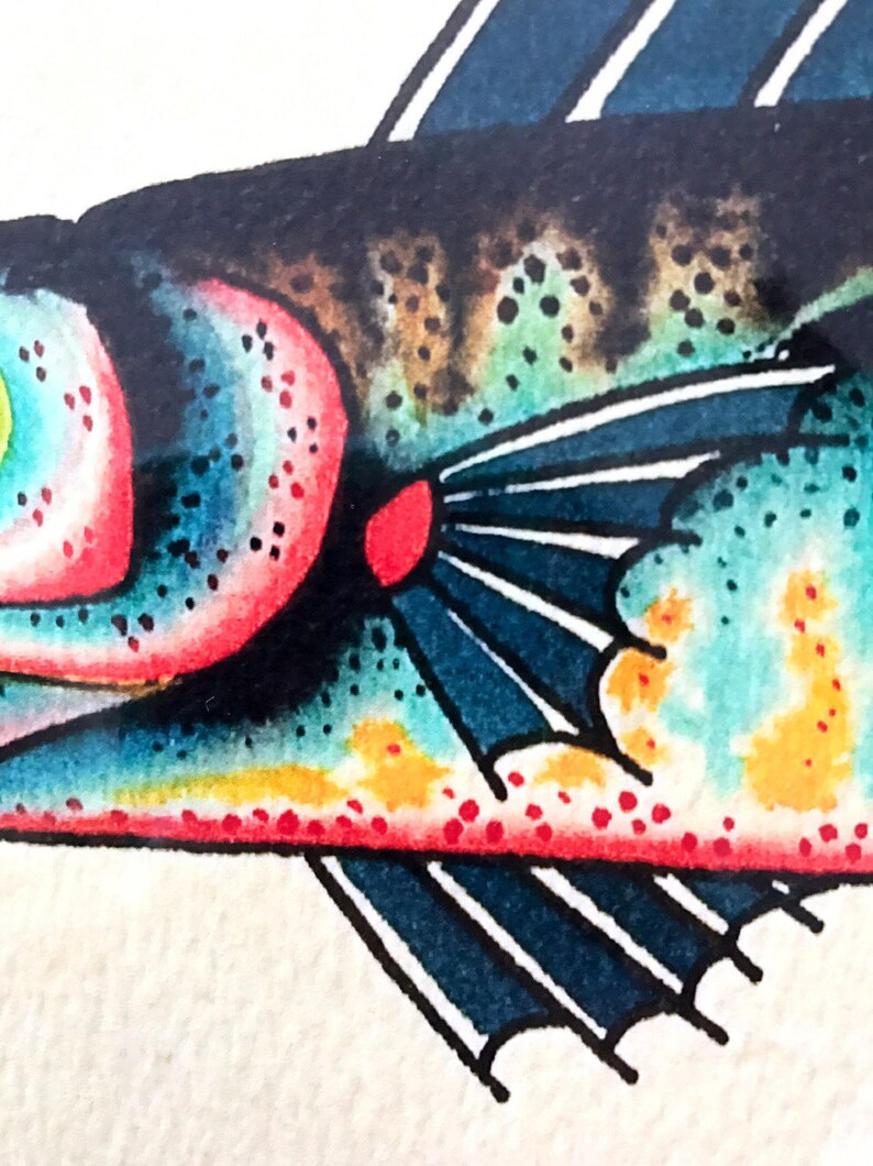 Wahoo 11"x14" Giclee Print of A Watercolor Painting for the Salt Water ...
