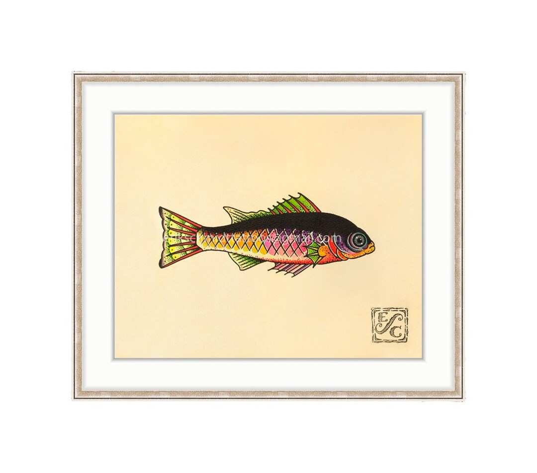 Goby Inspired Reef Fish 11"x14" Giclee Print of A Watercolor Painting ...