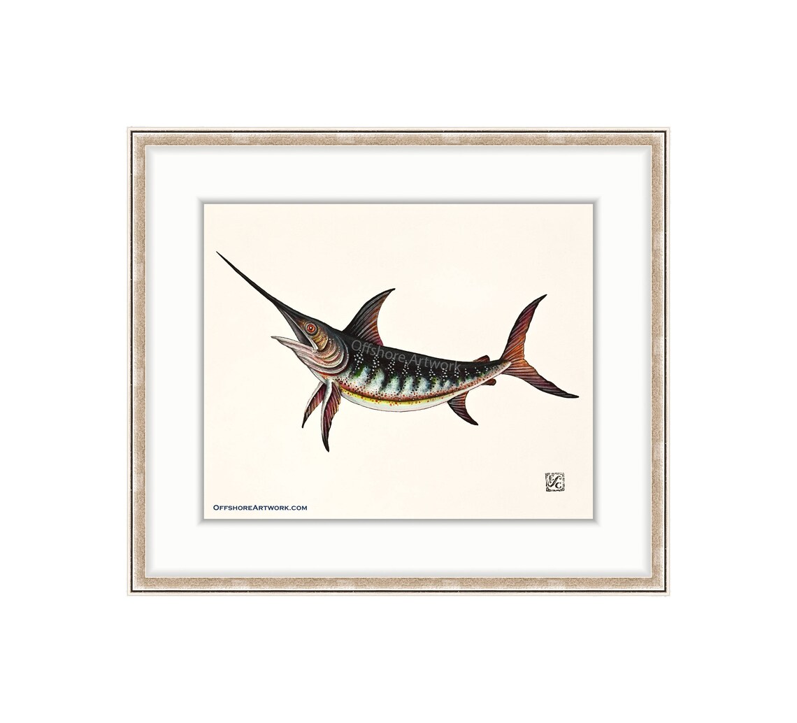 Swordfish Giclee Print of a Watercolor Painting for the Saltwater ...
