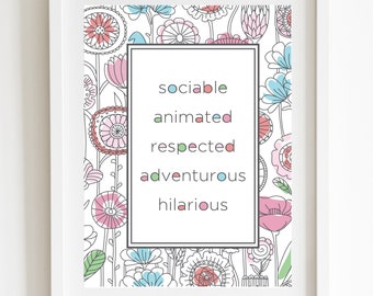 Customized Framed Word/name Acrostic Sign - Etsy