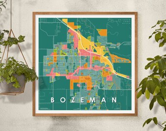 Bozeman City Map Art - Etsy