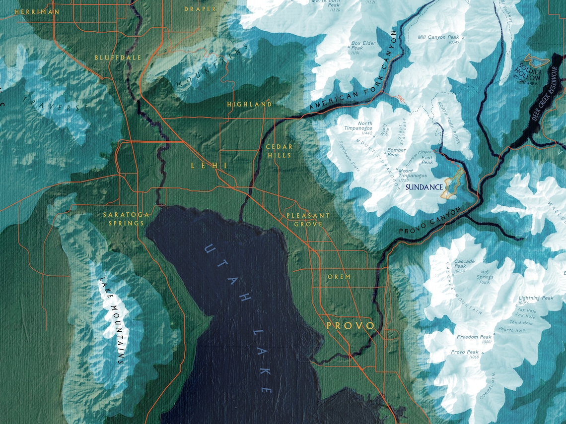 WASATCH MOUNTAINS Backcountry Winter Ski/snowboard Map: All - Etsy