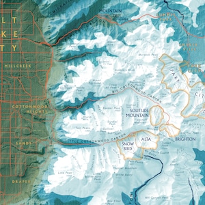 WASATCH MOUNTAINS - Backcountry Winter Ski/snowboard Map: 5 Dollars ...