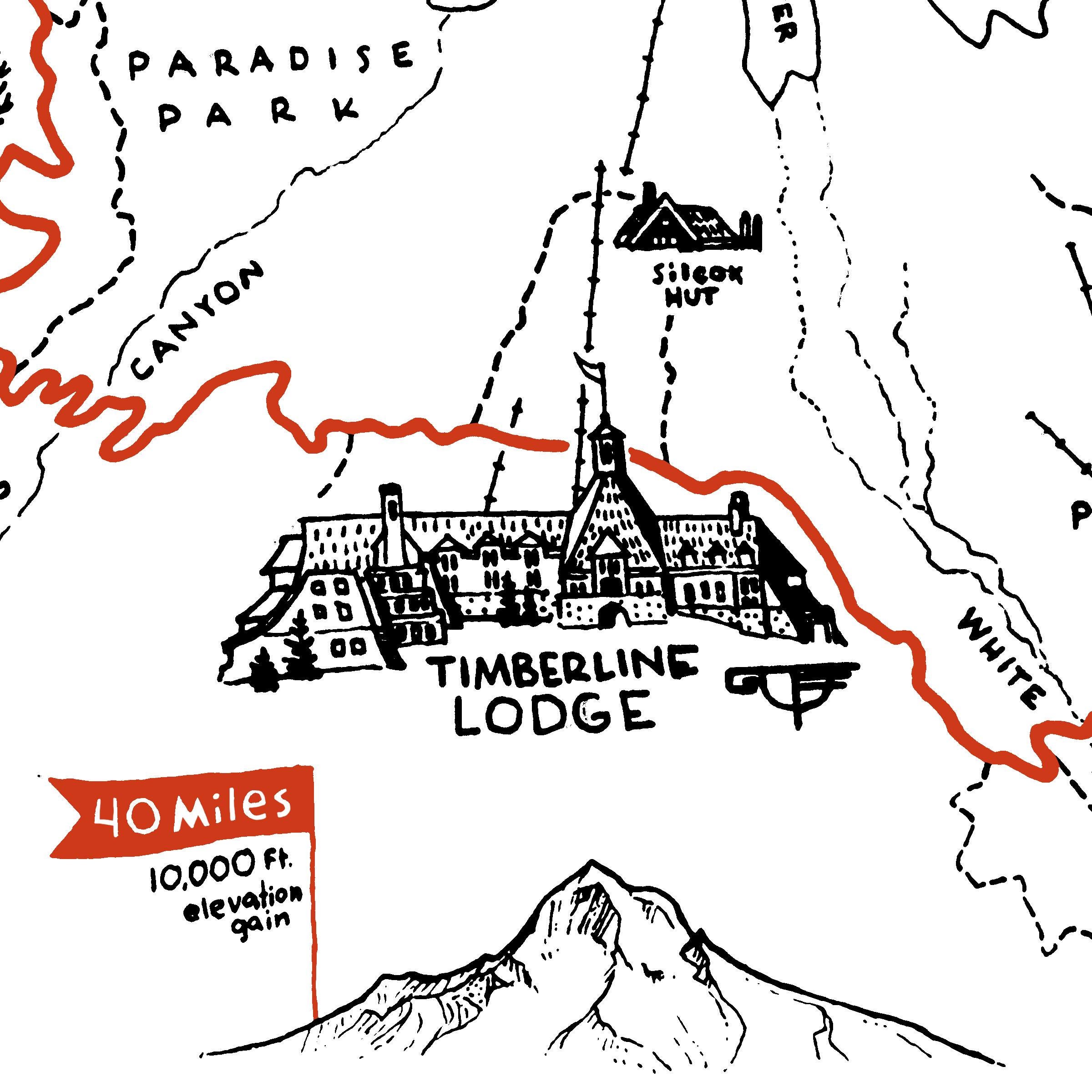TIMBERLINE TRAIL - Hand Drawn Map - Etsy
