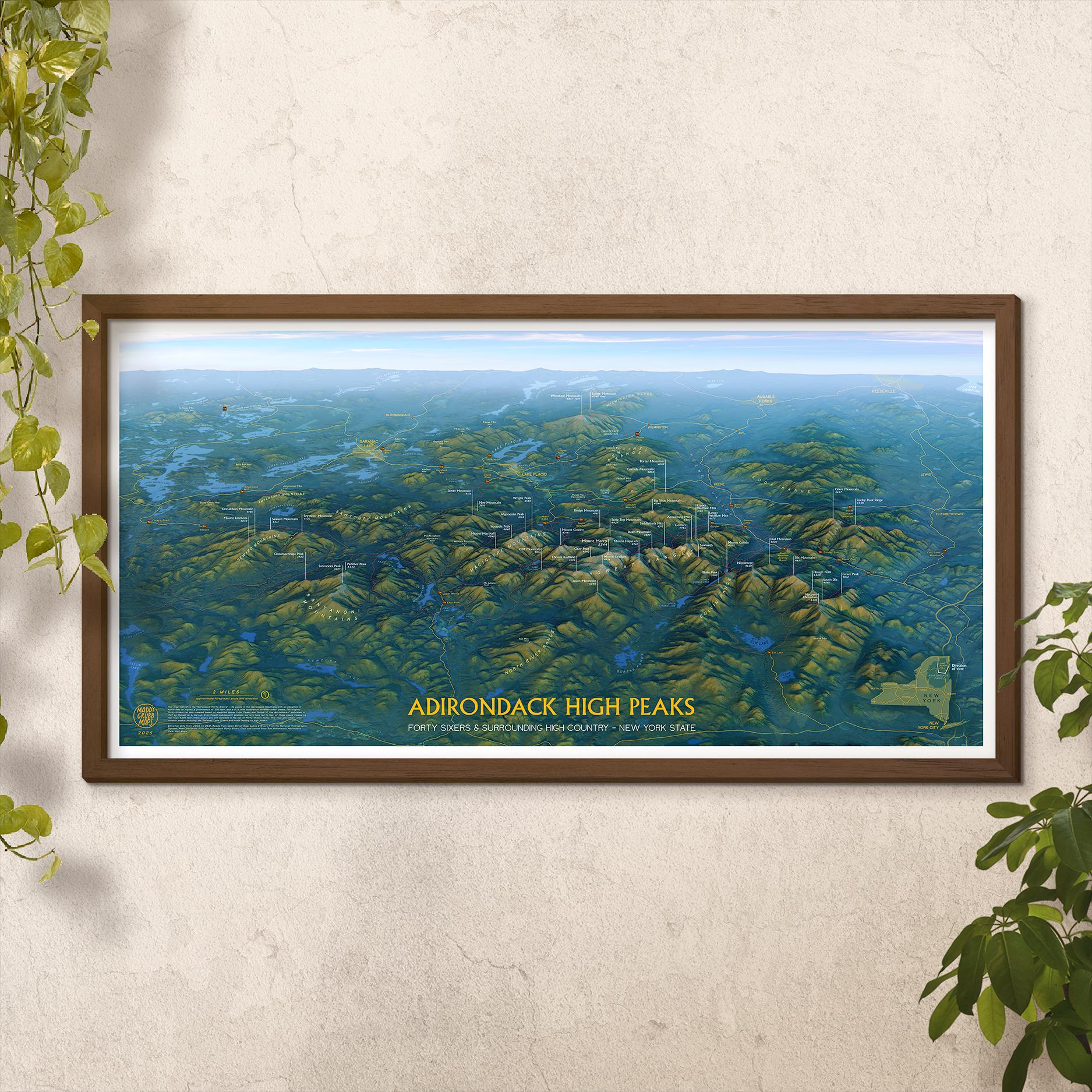 ADIRONDACK HIGHPEAKS - ADK 46er Hiking Map - Etsy