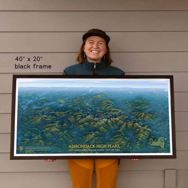 ADIRONDACK HIGHPEAKS - ADK 46er Hiking Map - Etsy