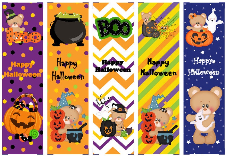 Happy Halloween Bears Book Marks - Etsy